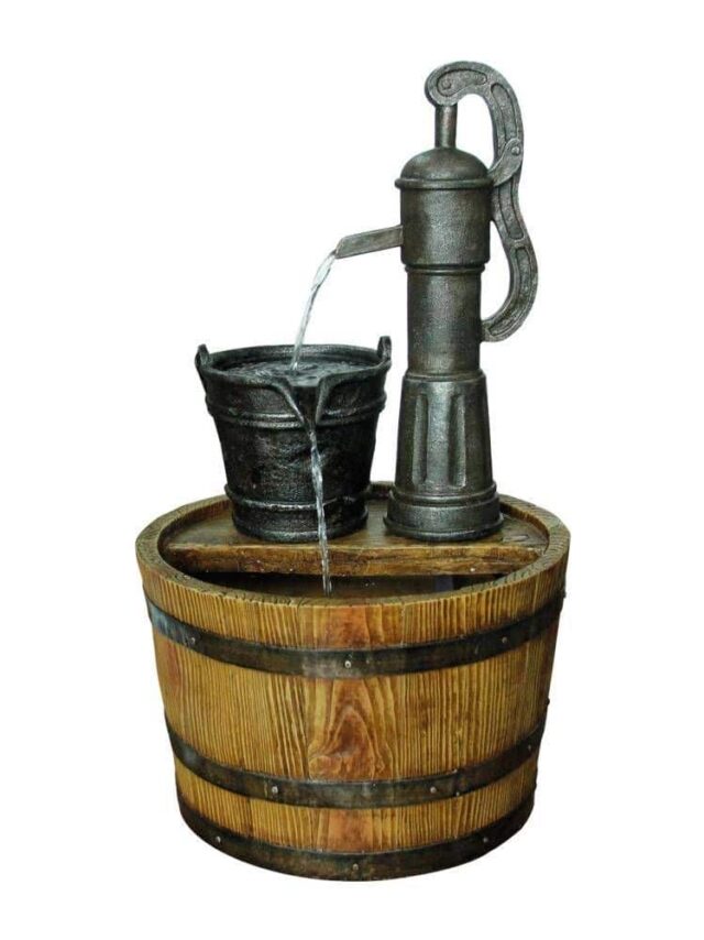 Solar Barrel With Pump Fountain - Gordon Rigg