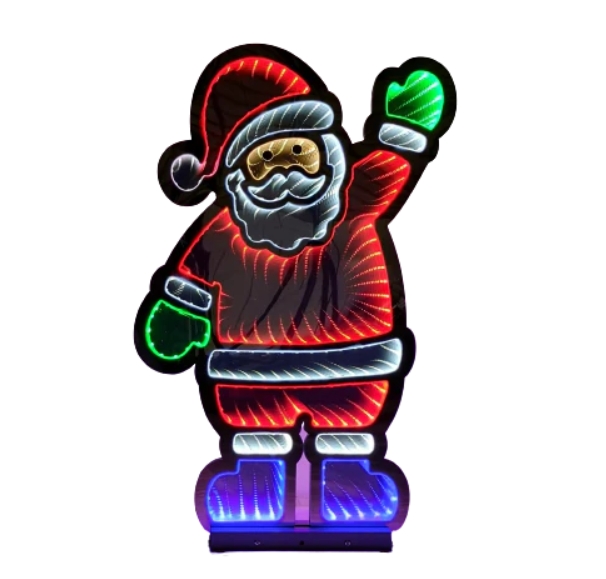 60cm Infinity Mirror Lit Santa - Gordon Rigg