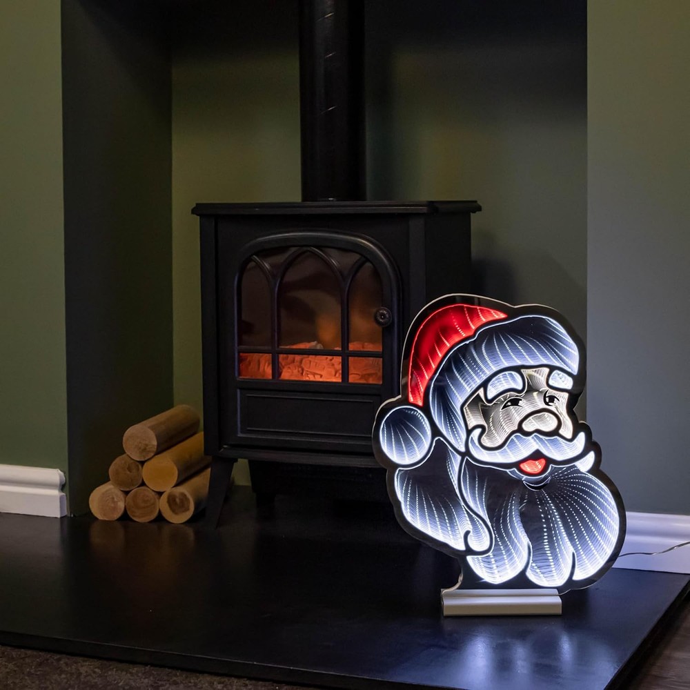 60cm Inifinity Mirror Santa Face - Gordon Rigg