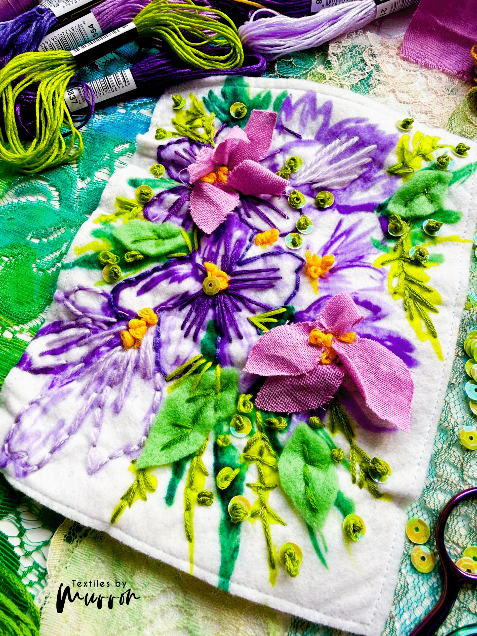 Spring Flora – Embroidered postcards – with Textiles by Murron - Gordon ...